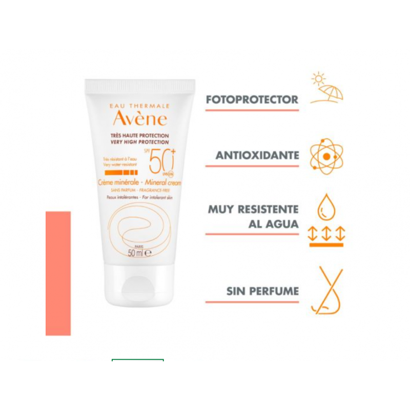 AVENE MINERAL CREMA PANTALLA FISICA SPF 50+ 50 ML